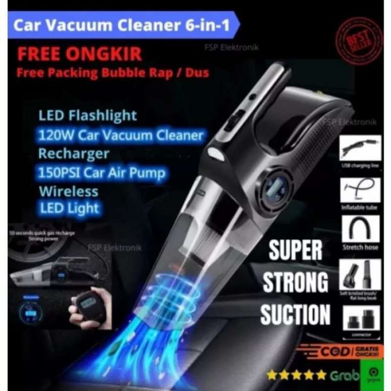 Promo Ready Vacuum Mobil Card Vacum Cleaner 6 In 1 Serbaguna Bisa Pompa ...