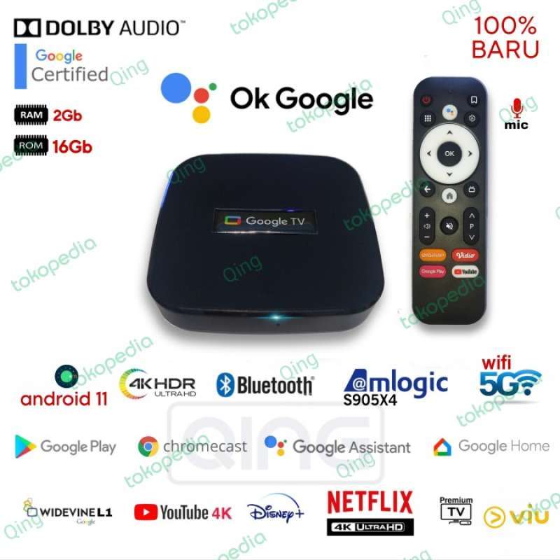 Jual Android Tv Box Google Dan Netflix Certified Voice Assistant Di ...