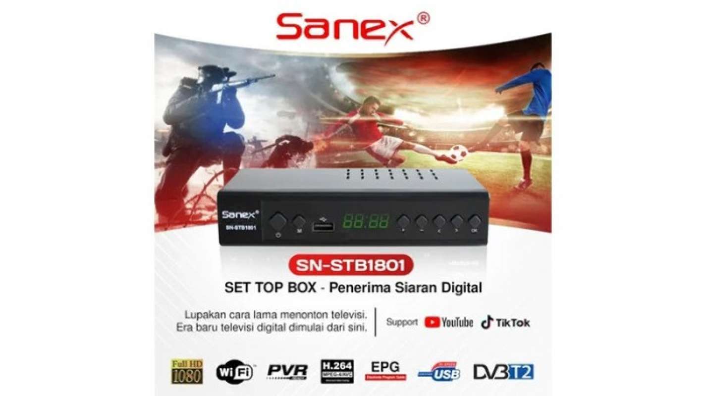 Jual Sanex Stb / Set Top Box Dvbt2 Penangkap Siaran Digital Di Seller ...
