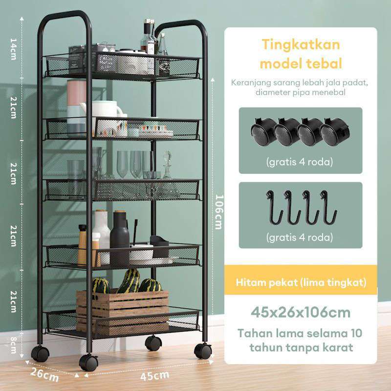 Promo Rak Troli Rak Susun Dapur Rak Stainless Rak Diskon 47% Di Seller ...
