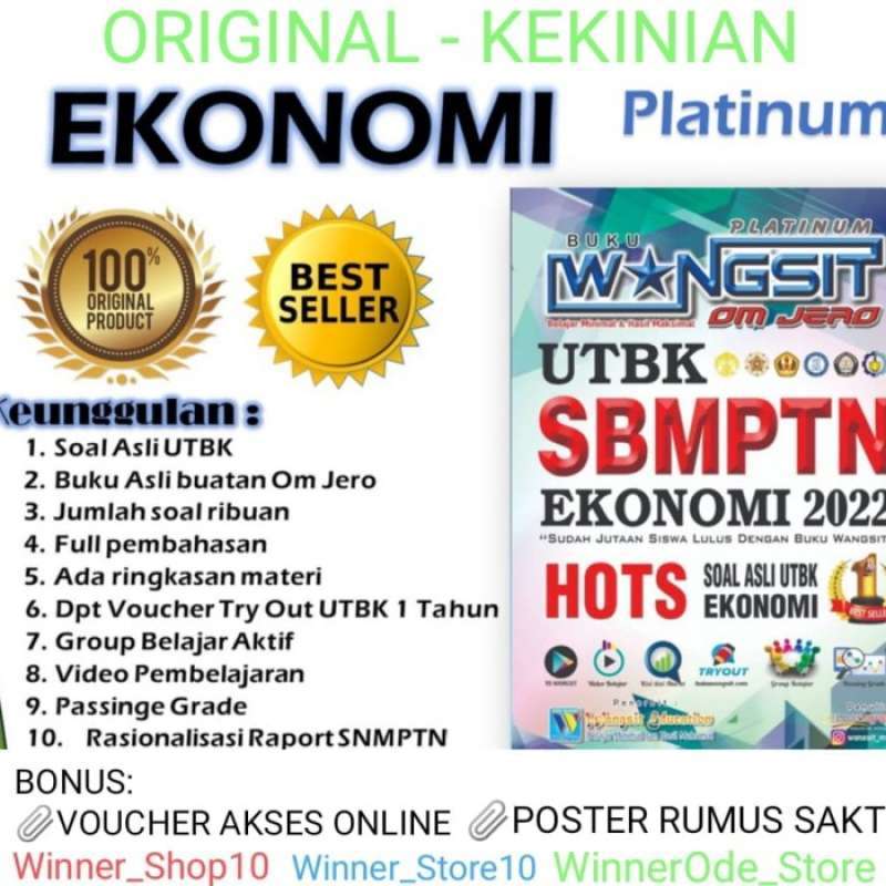 Promo Buku Wangsit Platinum Ekonomi Utbk Soshum Sbmptn 2022||ori-t ...