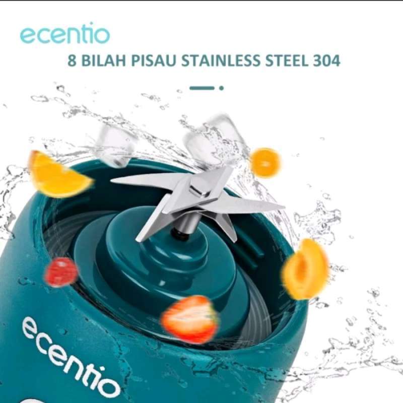 Jual Ecentio 2/1 Cup Juicer Portable, Blender Portable Kaca 8 Mata ...