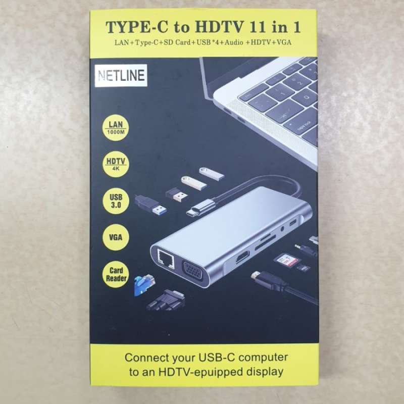 Promo 100% Produk Ori Usb Type C Station 11 In 1 Usb Hub, Card Reader ...