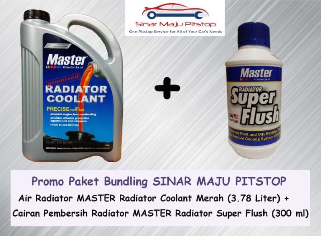 Promo Paket Servis Radiator - Master Air Coolant Merah 3.8 L & Master ...