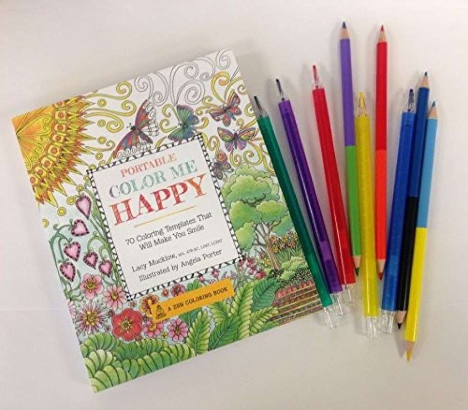 Promo Portable Color Me Happy Coloring Kit: Includes Book, Colored ...