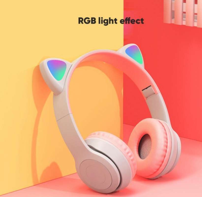 Jual Headphone Telinga Kucing Bluetooth Wireless Import Led Ear Cat ...