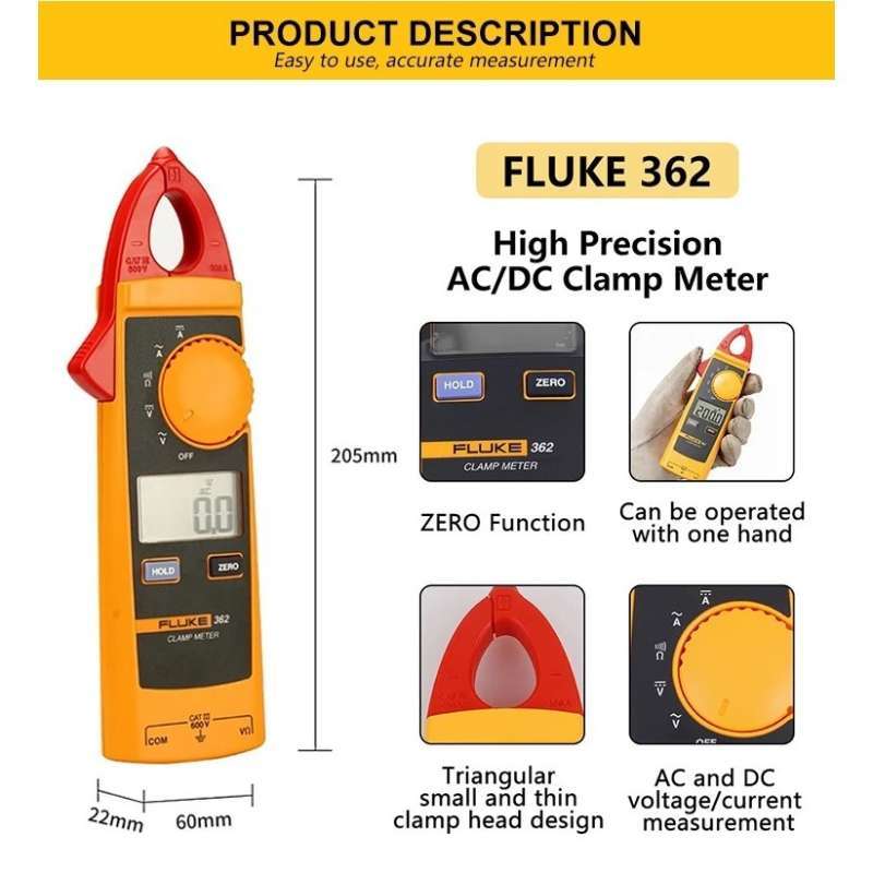 Jual Fluke 362 - Digital Clamp Meter Ac DC Multimeter Tester - Tang ...