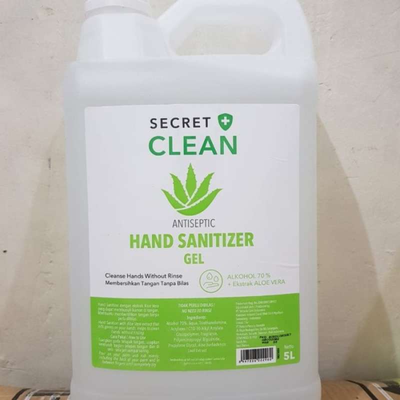 Promo Secret Clean Hand Sanitizer Gel 5 Liter (ada Kemenkes Antiseptic ...