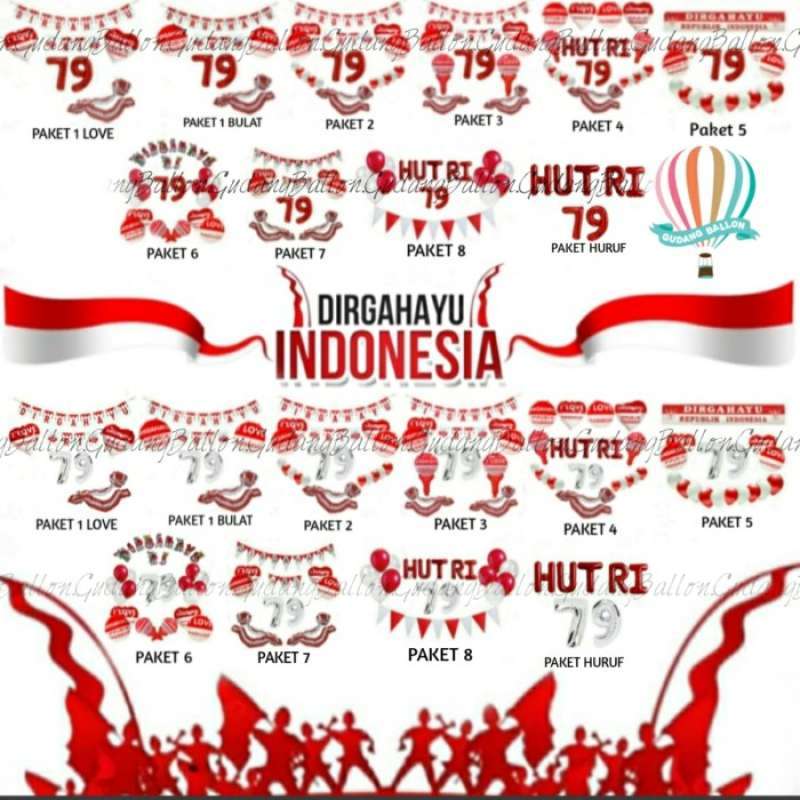 Promo Balon Huruf Hut Ri / Balon Agustus / Balon Angka / Balon Merah ...