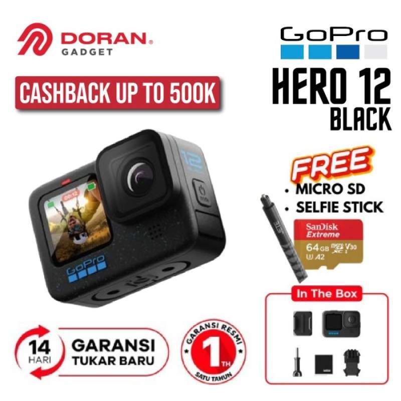 Jual Gopro Hero 12 Black Action Camera Go Pro 12 Free Micro Sd 64gb ...