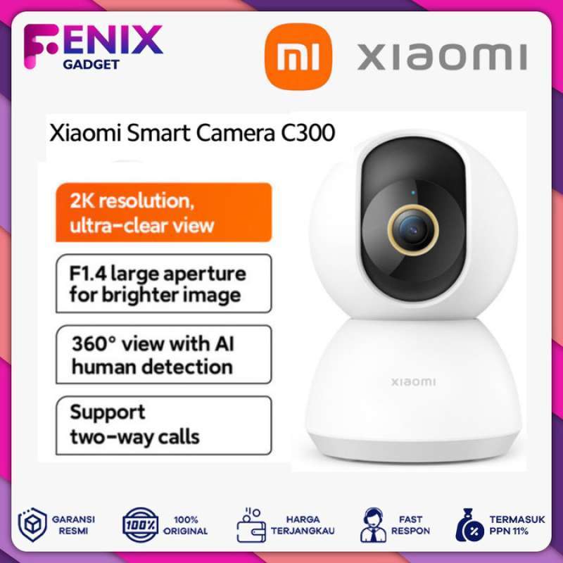 Jual Xiaomi Smart Camera C300 2k Uhd Clear 1296p Cctv Ip Cam Full ...