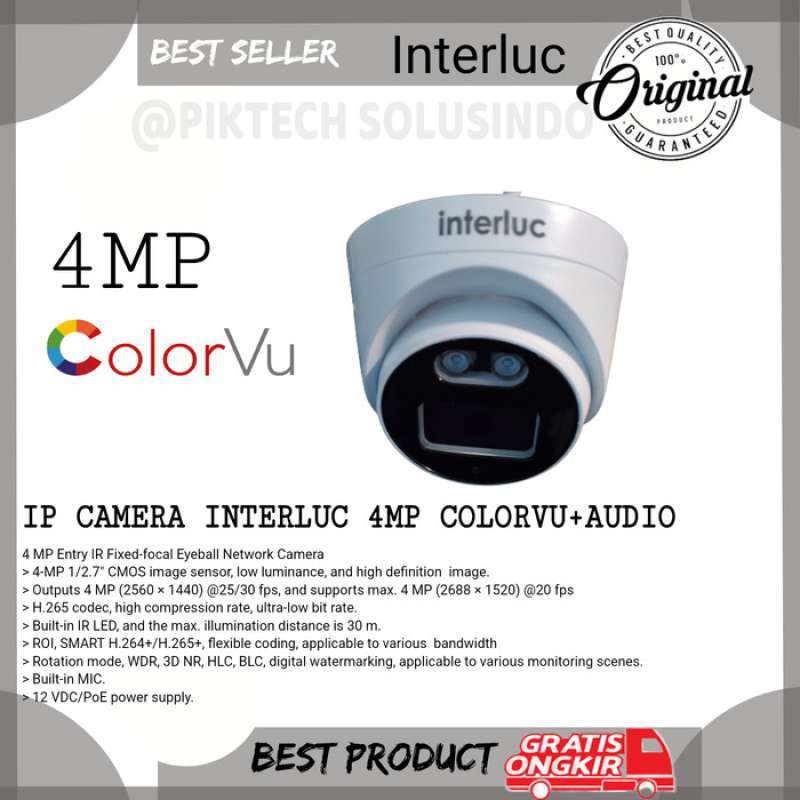 Jual Ip Camera 4mp Colorvu Interluc Ipc40cv2+poe Onvif Ip Camera Full ...