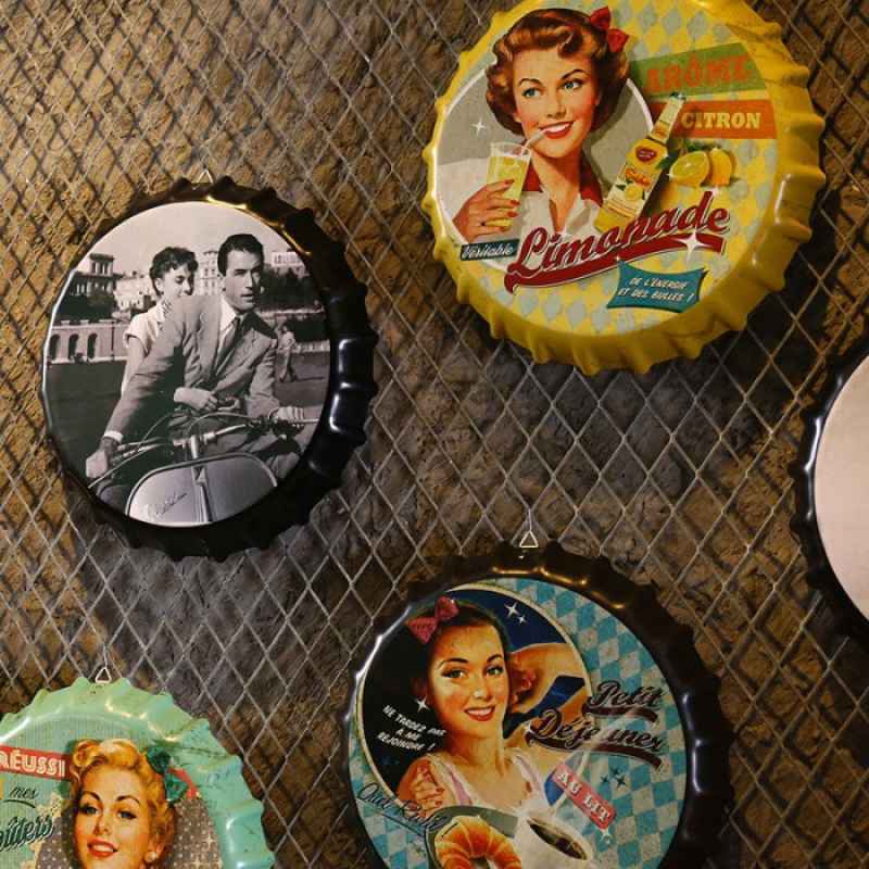Jual Beer Bottle Cap Art Crafts Retro Stickers Wall Vintage Bar Coffee ...