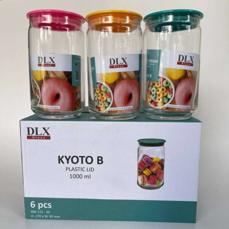Promo Toples Kaca Kyoto B Kedap Udara Set (6 Pcs) Ukuran 1000 Ml Diskon 23% Di Seller Indah ...