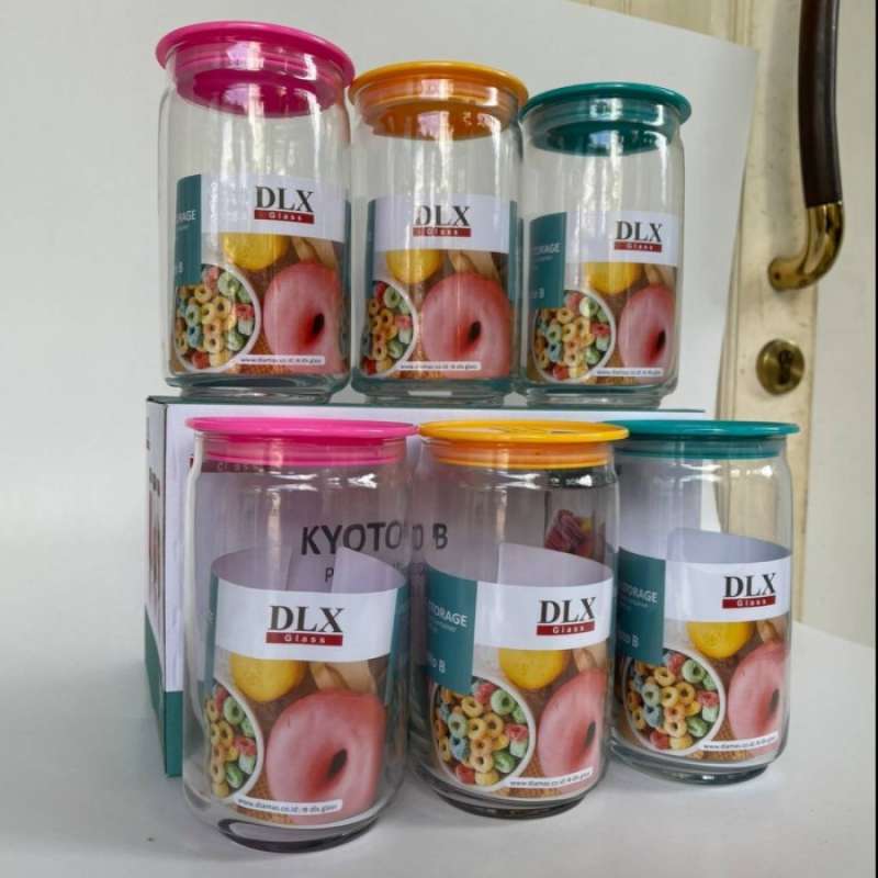 Promo Toples Kaca Kyoto B Kedap Udara Set (6 Pcs) Ukuran 1000 Ml Diskon 23% Di Seller Indah ...