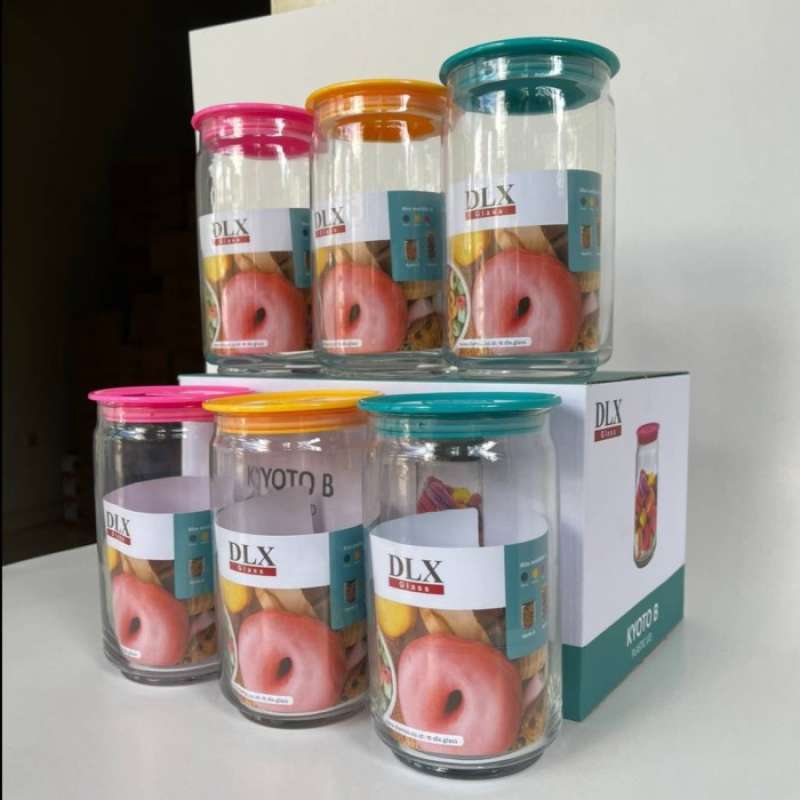 Promo Toples Kaca Kyoto B Kedap Udara Set (6 Pcs) Ukuran 1000 Ml Diskon 23% Di Seller Indah ...
