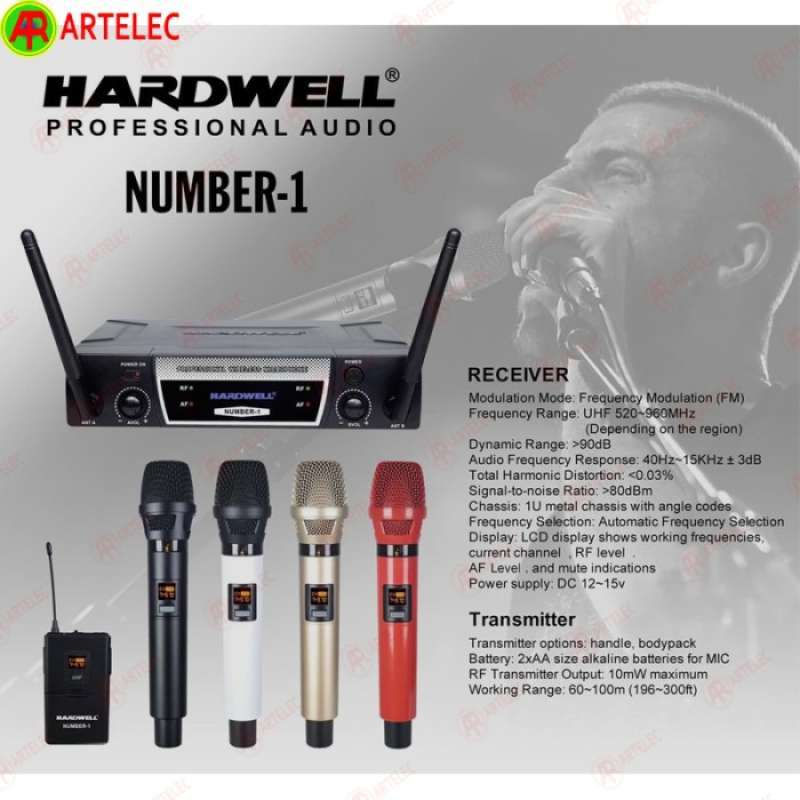 Promo Mic Wireless Hardwell Number 1 / Number1 (2 Mic Handheld) Diskon ...