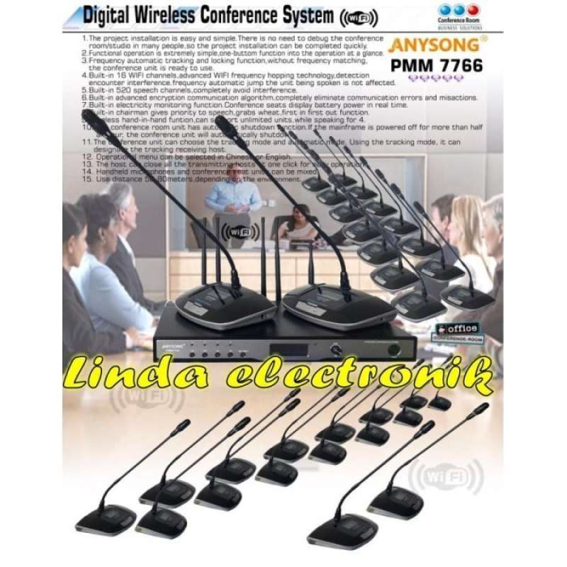 Promo Mic Wireless Conference System Anysong Pmm7766 Delegate Chairman ...