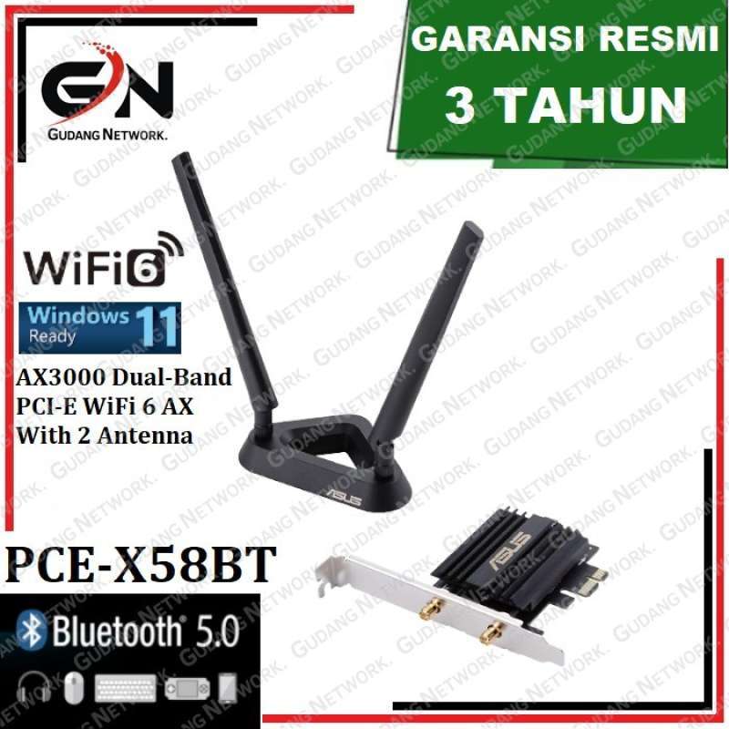 Promo Asus Pce-ax58bt Ax3000 Dual Band Pci-e Wifi6 Mirip Tplink Tx3000e ...