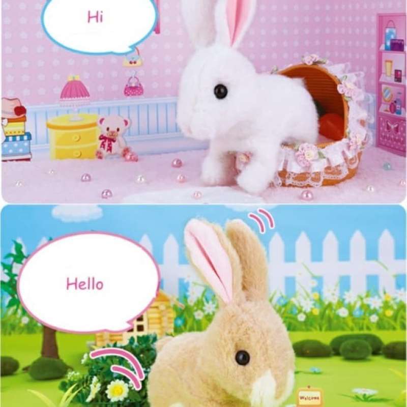 Promo Mainan Anak Boneka Kelinci Berjalan/cute Walking Pet Rabbit ...