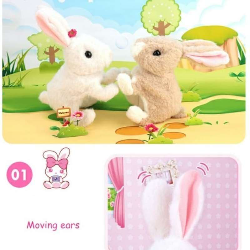 Promo Mainan Anak Boneka Kelinci Berjalan/cute Walking Pet Rabbit ...