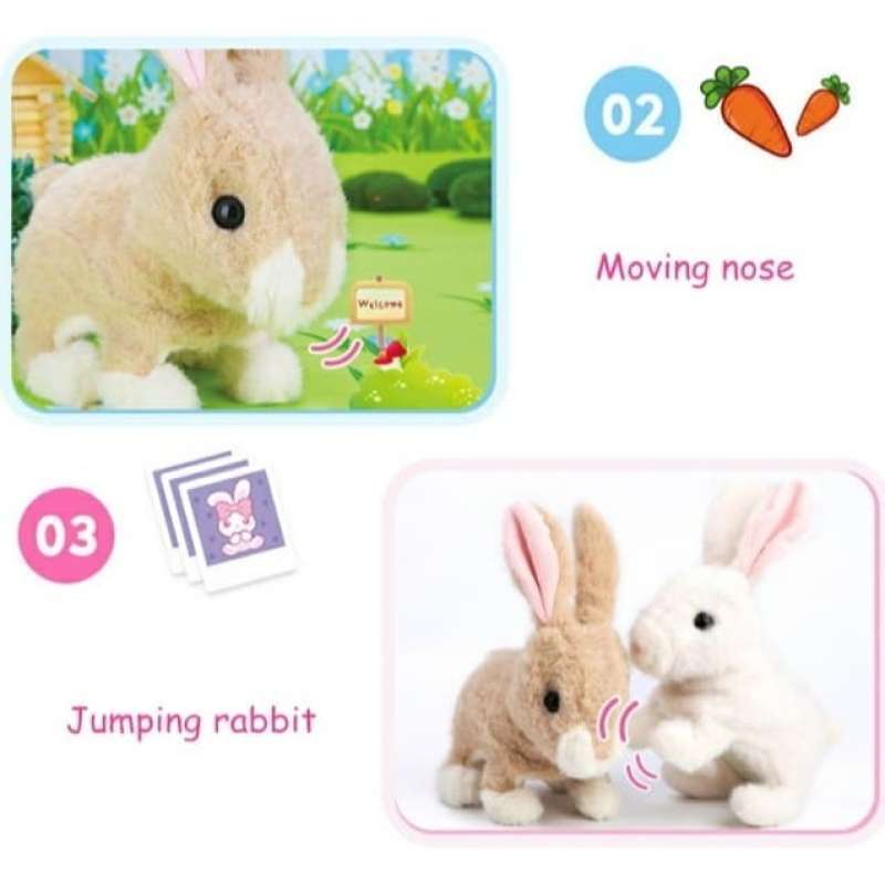 Promo Mainan Anak Boneka Kelinci Berjalan/cute Walking Pet Rabbit ...