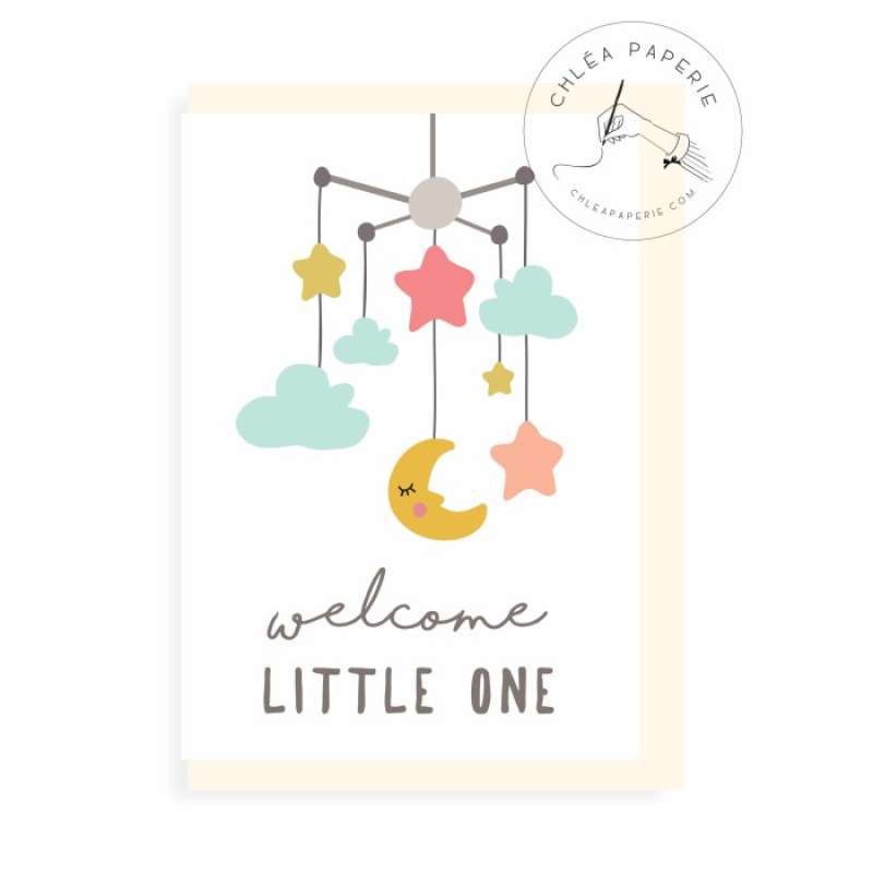 Promo Greeting Card / Baby / Mobile Moon Stars Clouds / Kartu Ucapan ...