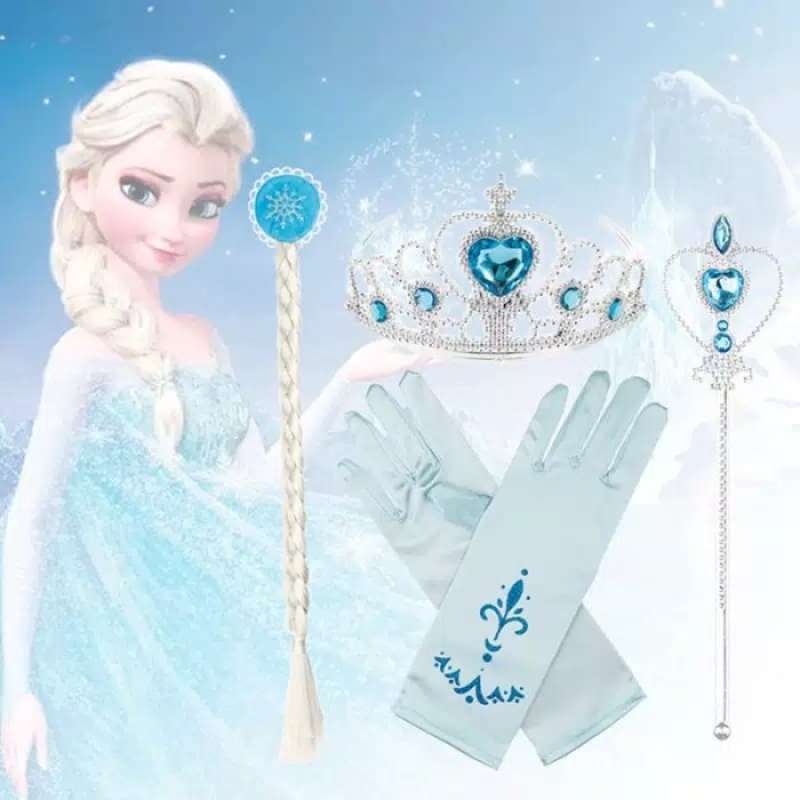 Promo 4 In 1 Set Acceses Frozen Elsa Aksess Cosplay Anak Diskon 23% Di ...