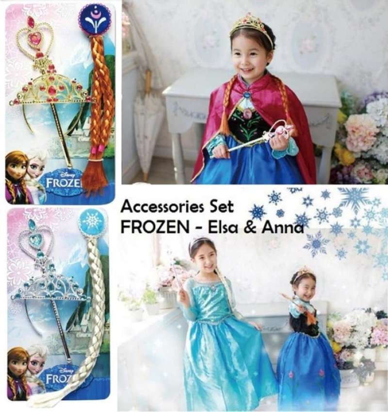 Promo 4 In 1 Set Acceses Frozen Elsa Aksess Cosplay Anak Diskon 23% Di ...