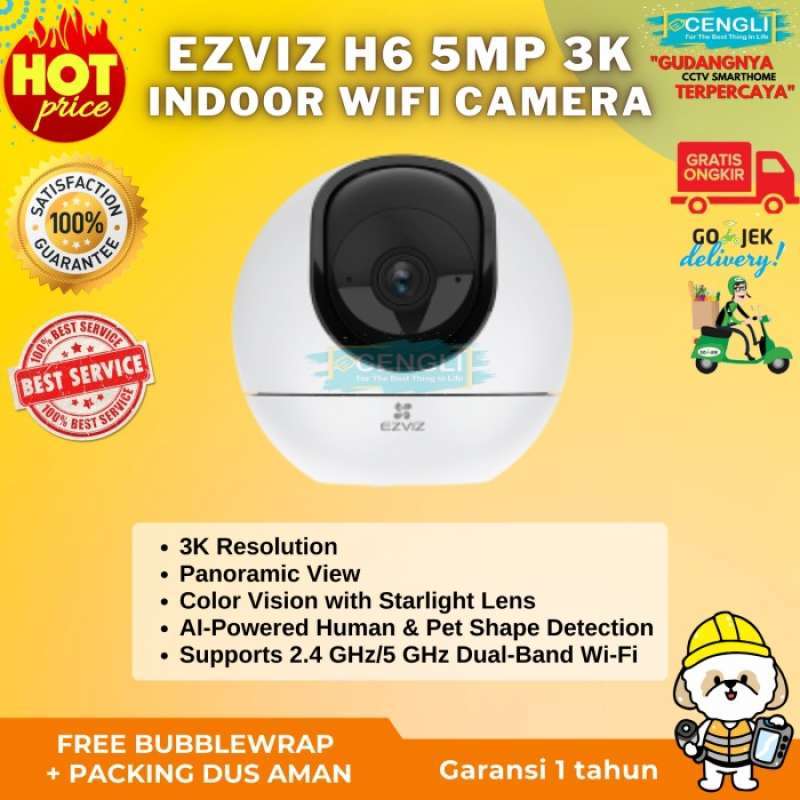 Jual Ipcam Cctv Ezviz H6 3k 5mp Smart Home Wifi Camera Two-way Calling ...