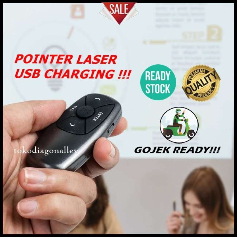 Promo 100% Produk Ori Pointer Laser Presentasi Wireless Baterai Charging Usb Slide Presenter ...