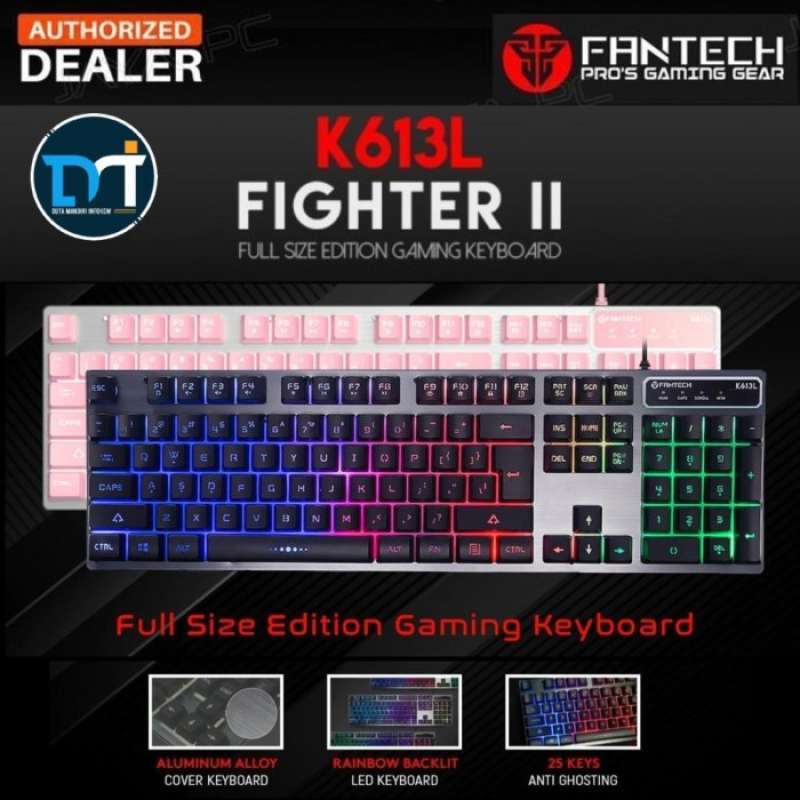 Promo 100% Produk Ori Fantech K613l Fighter Ii - Full Size Rainbow Backlight Gaming Keyboard ...