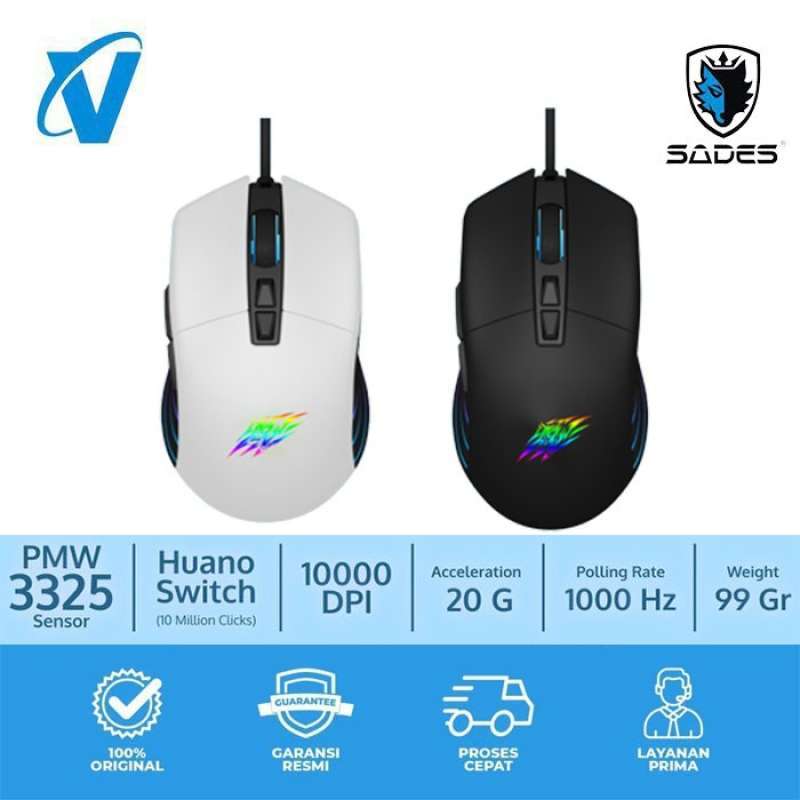 Promo 100% Produk Ori Mouse Gaming Rgb Sades Void S40 Pmw 3325 Diskon ...