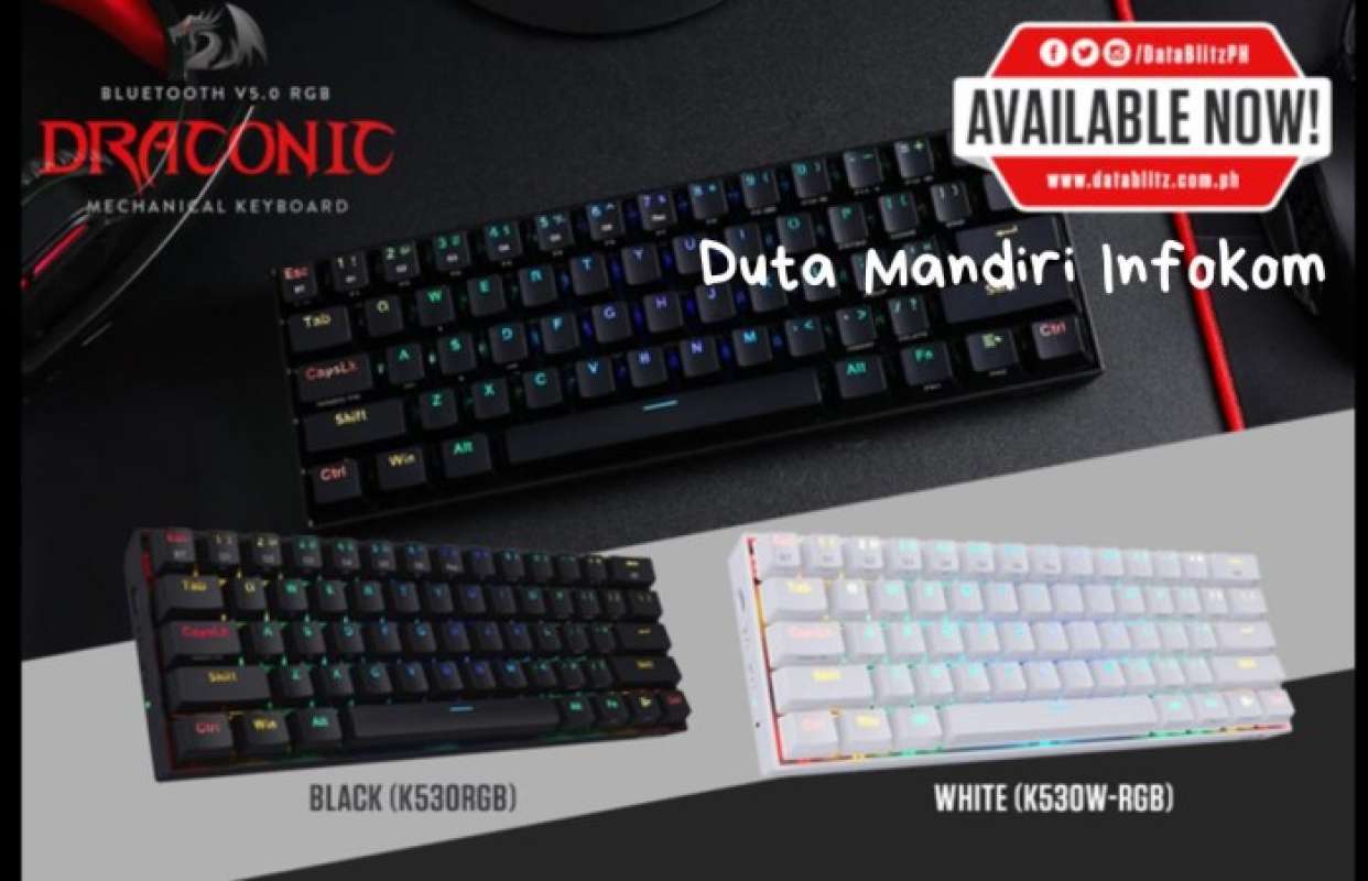 Promo 100% Produk Ori Redragon Draconic K530rgb I K530w Dual Mode ...