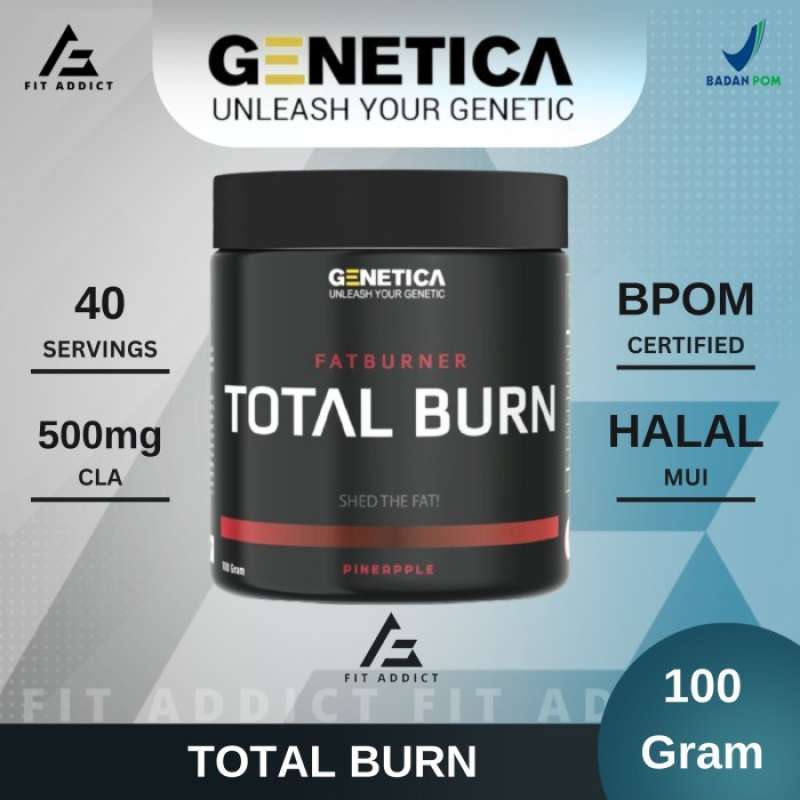 Promo Genetica Total Burn 40 Serving 100 Gram Fat Burner Pembakar Lemak ...
