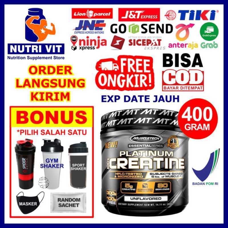 Promo Muscletech Platinum Creatine Muscletech 400 Gram 400gram 80
