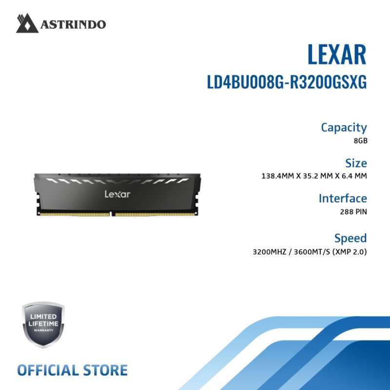 Promo Lexar Memory Thor Ddr4 3200mhz Ram 8gb Udimm Desktop Memory Diskon 57% Di Seller Ast ...