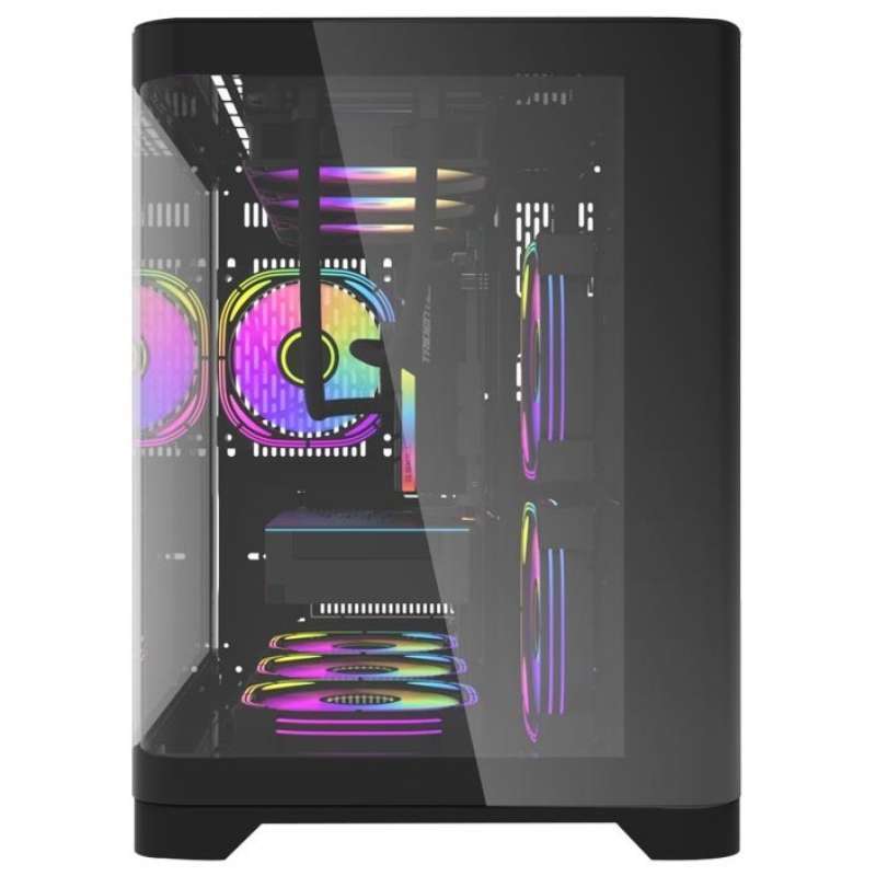 Jual Darkflash Aigo Arc1 Aquarium Fish Tank Black & White | Curve Pc ...