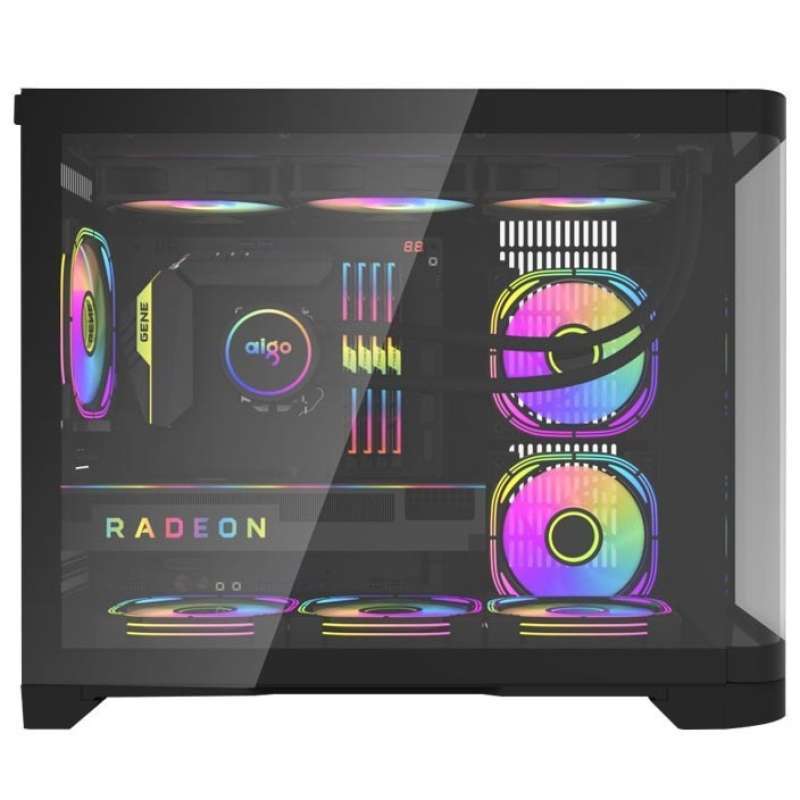 Jual Darkflash Aigo Arc1 Aquarium Fish Tank Black & White | Curve Pc ...