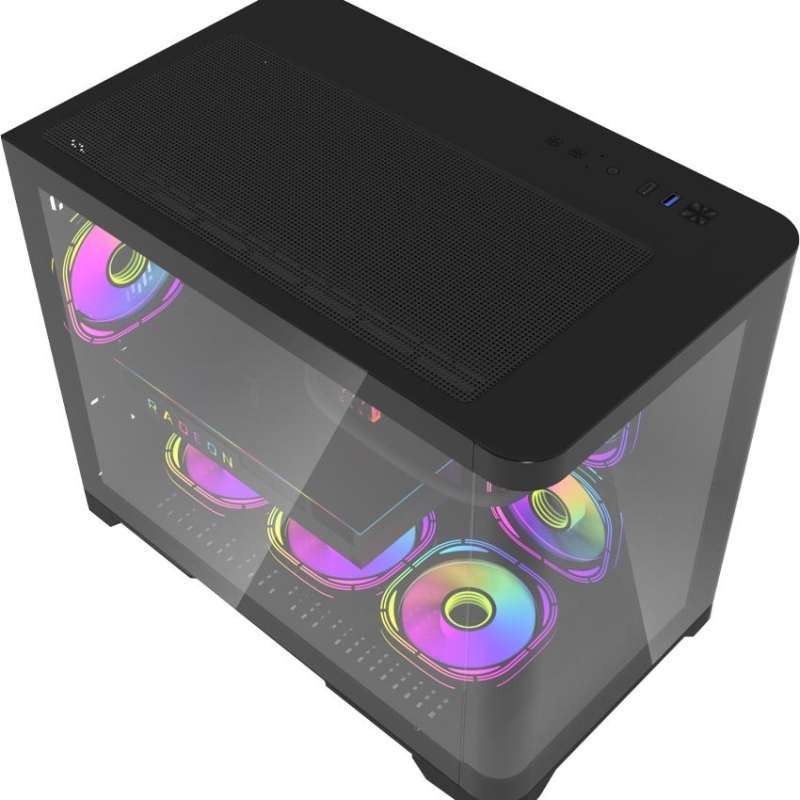 Jual Darkflash Aigo Arc1 Aquarium Fish Tank Black & White | Curve Pc ...