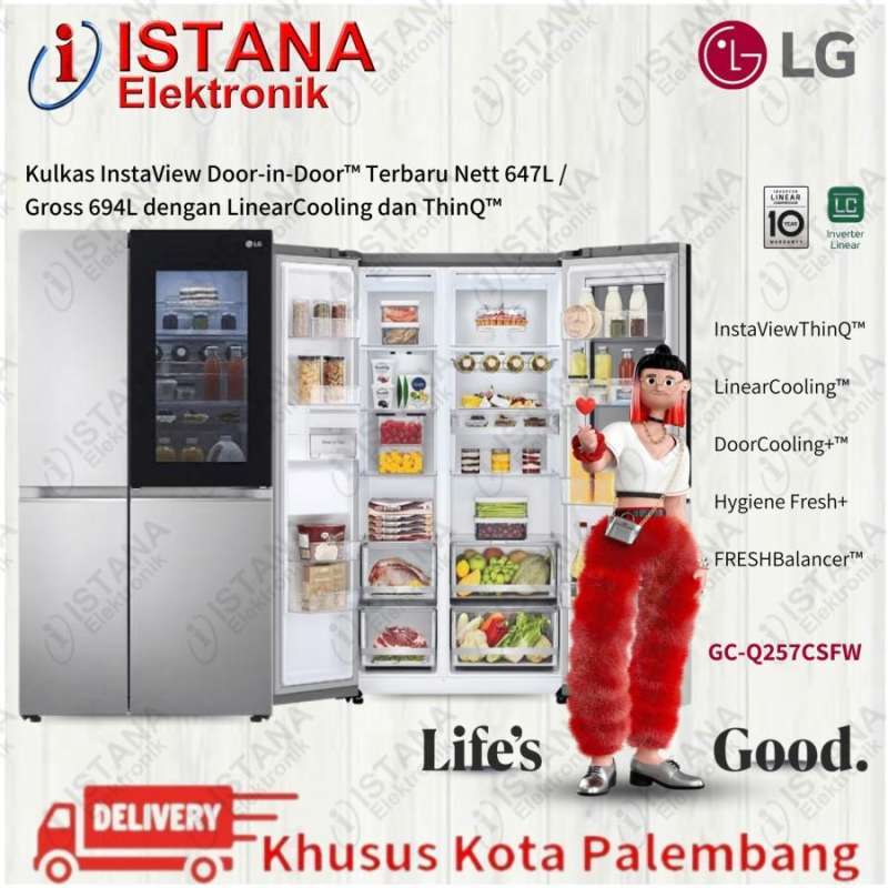 Jual Lg Kulkas Side By Side 2 Pintu Instaview 694 Liter Gc-q257csfw Di Seller Istana Elektronik ...