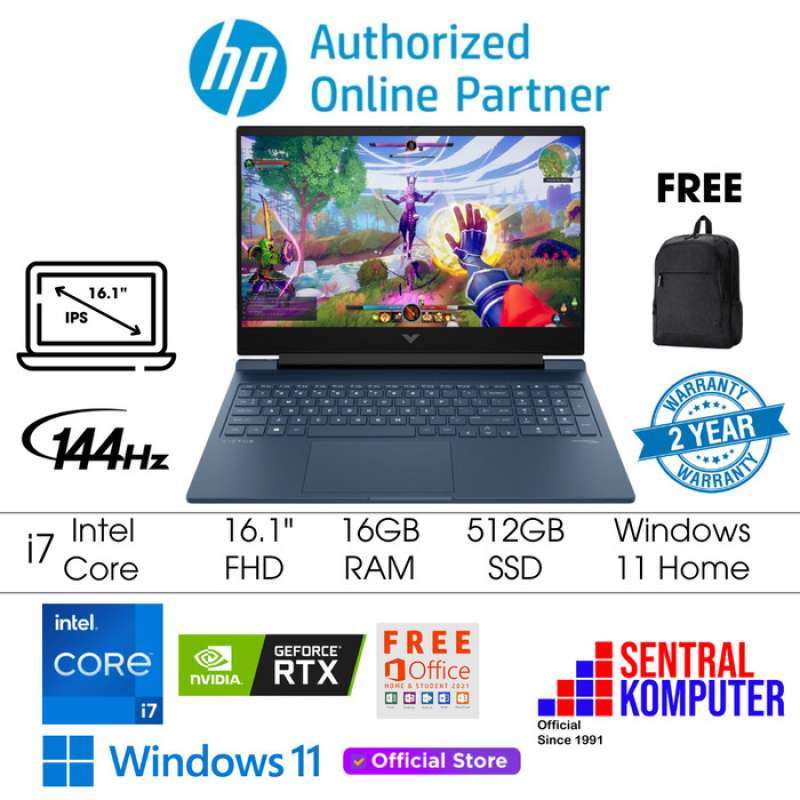 Jual Laptop Hp Victus Gaming 16 R1009tx Core I7 14700hx Rtx4060 16gb 1tb W11+ohs 16.1 Fhd 144hz ...