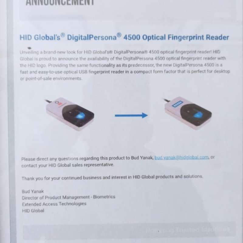 Promo Fingerprint Digital Persona U Are U 4500 Plus Sdkflexcode Support ...