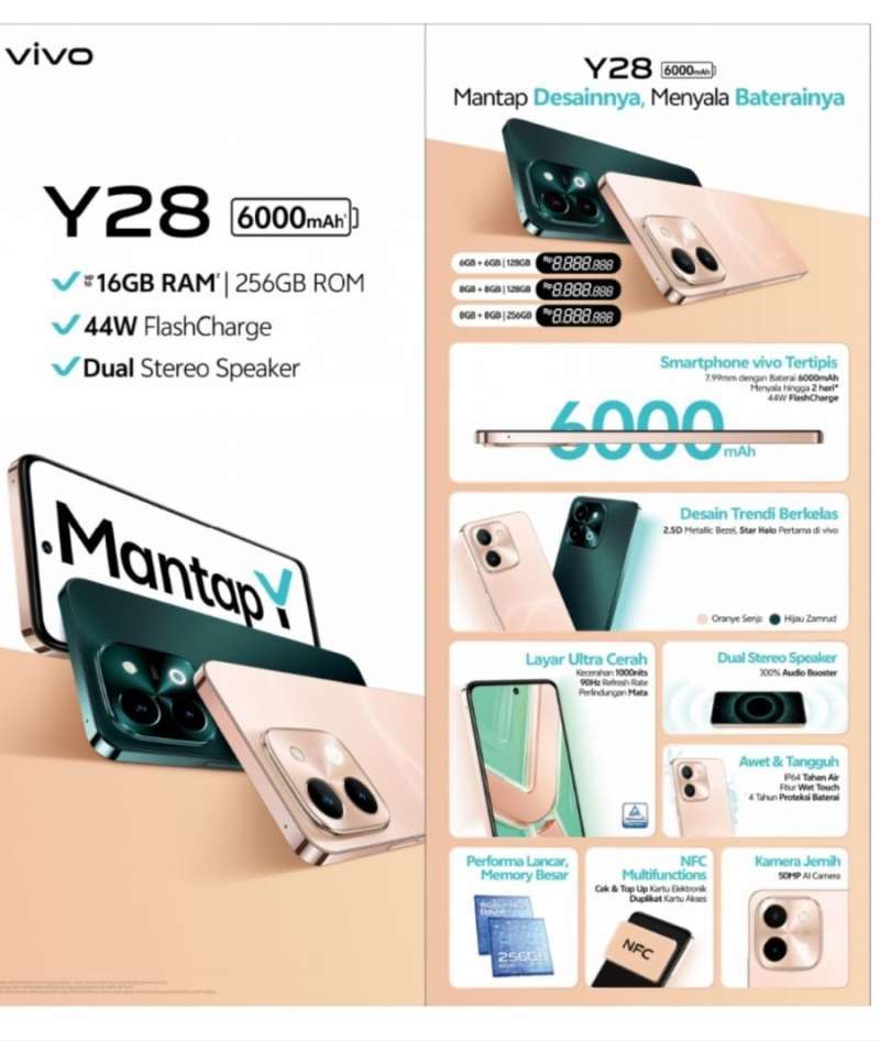 Jual vivo Y28 RAM 8/256 GB Garansi Resmi Original Bisa Kredivo ...