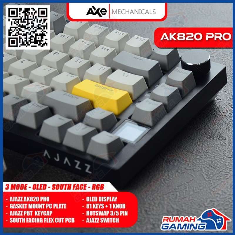 Promo 100% Produk Ori Mechanical Keyboard - Ajazz Ak820 Pro - 75% - Oled - Gasket - South Diskon ...