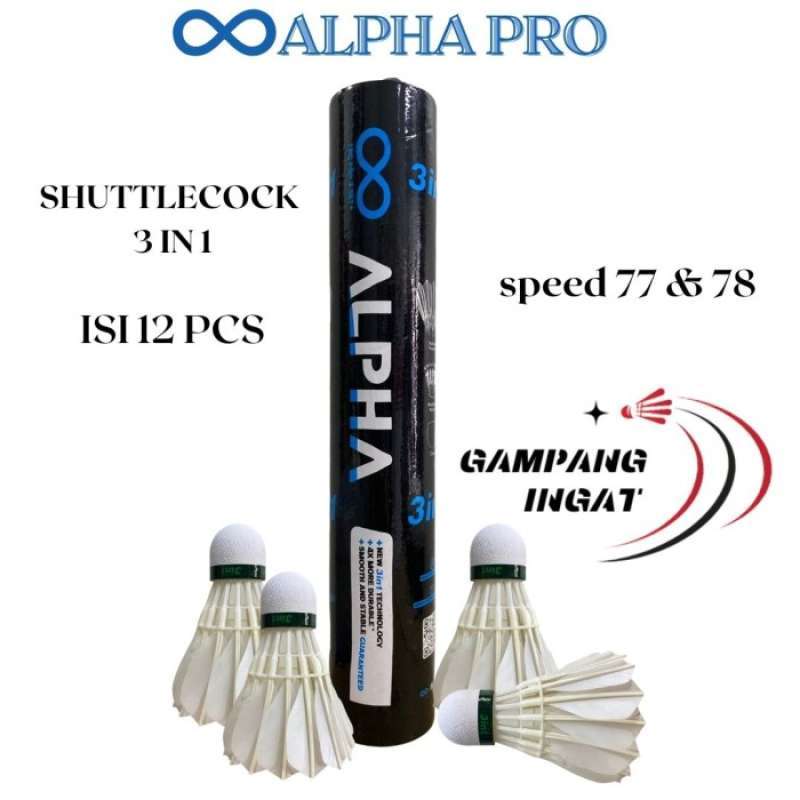 Jual Shuttlecock Badminton / Kok Bulutangkis Alpha Pro 3 In 1 Original ...