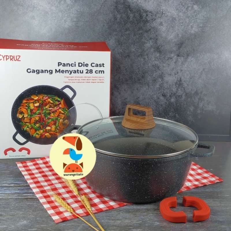 Promo Cypruz Panci Die Cast Marble Casserole Pan 28cm Saucepot Pi0808m ...