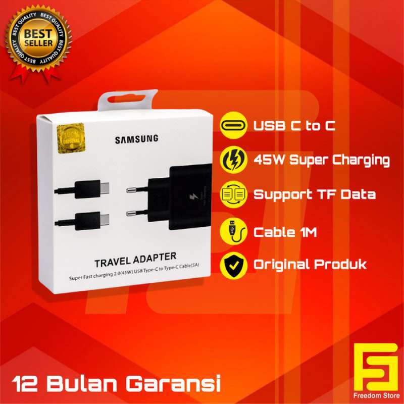 Promo Original Samsung 45w Travel Adapter Super Fast Charging Type-c ...