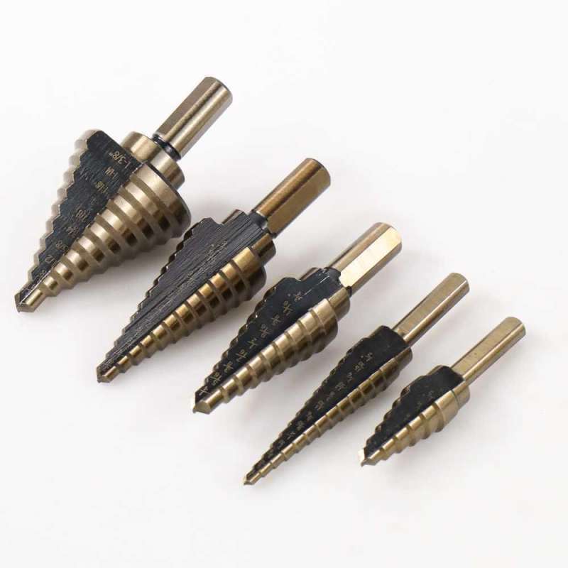 Promo Mata Bor Pagoda Spiral Drill Step Down Drill Bit Tipe 2 5 Pcs ...
