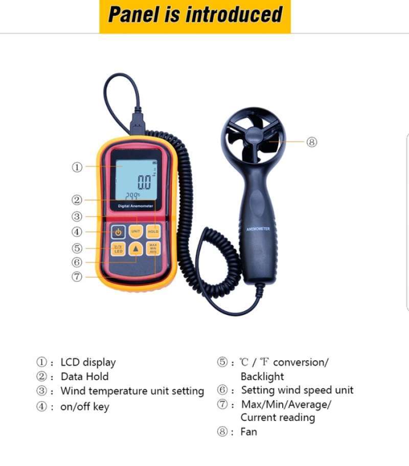 Promo Gm8901 Digital Anemometer Wind Speed Air Alat Ukur Kecepatan ...